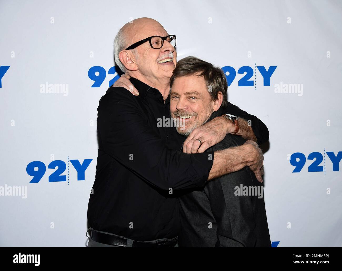 Puppeteer and actor Frank Oz, left, and actor Mark Hamill pose together ...