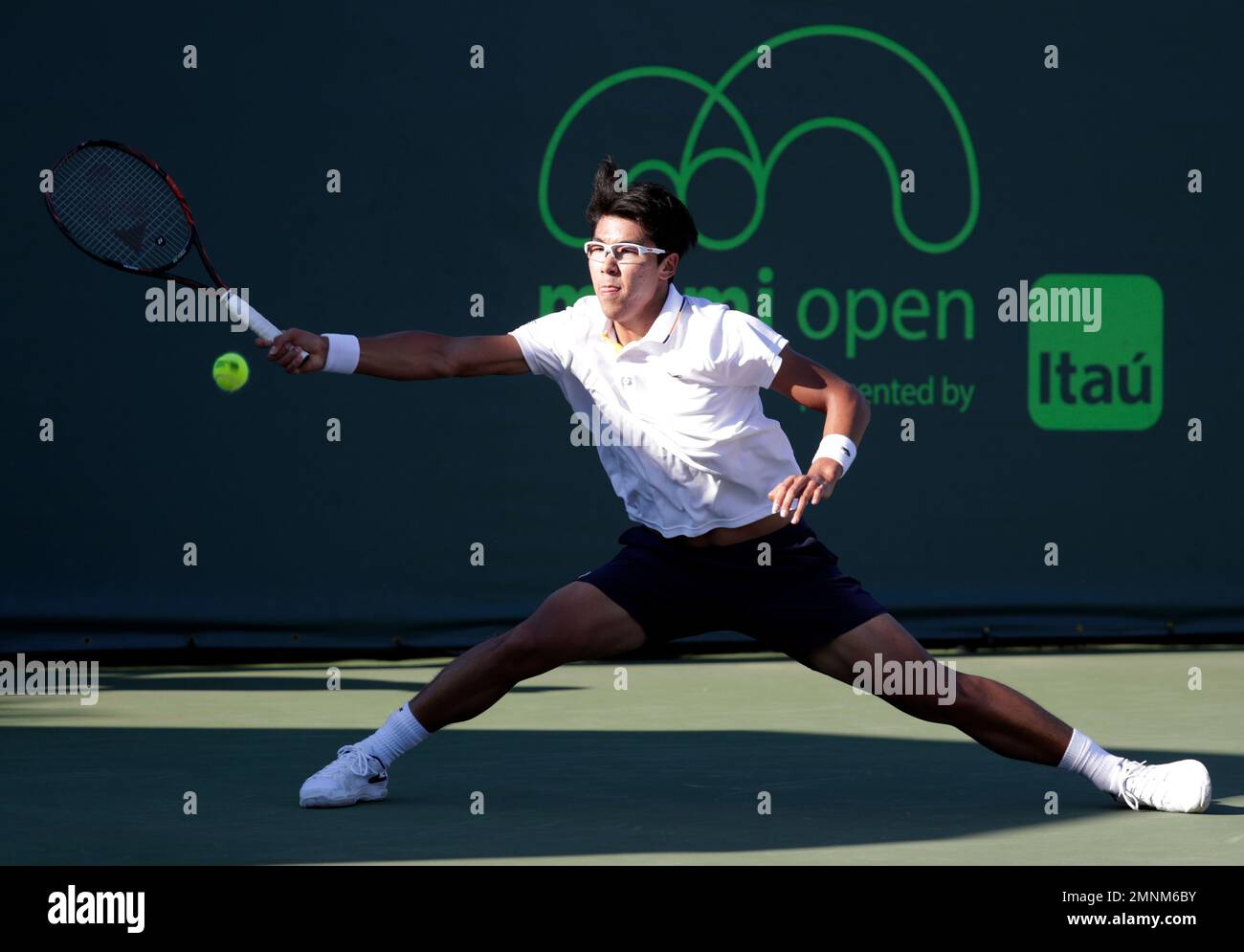 Hyeon Chung, of South Korea, returns to Matthew Ebden, of Australia ...