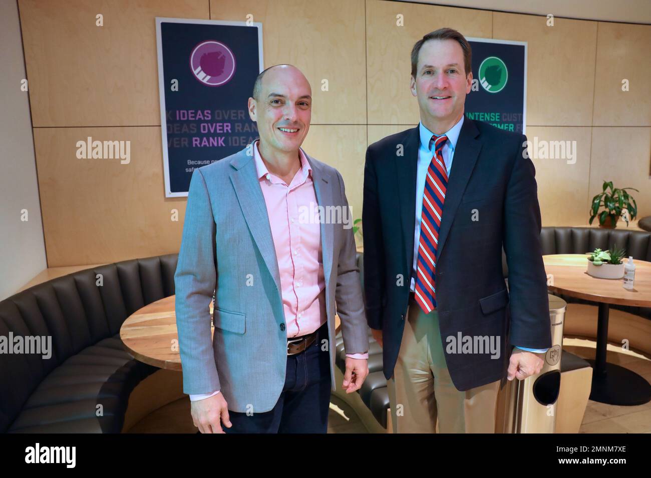 BOSTON (October 4, 2022) – (Left) Col. Richard Lopez and Rep. Jim Himes ...