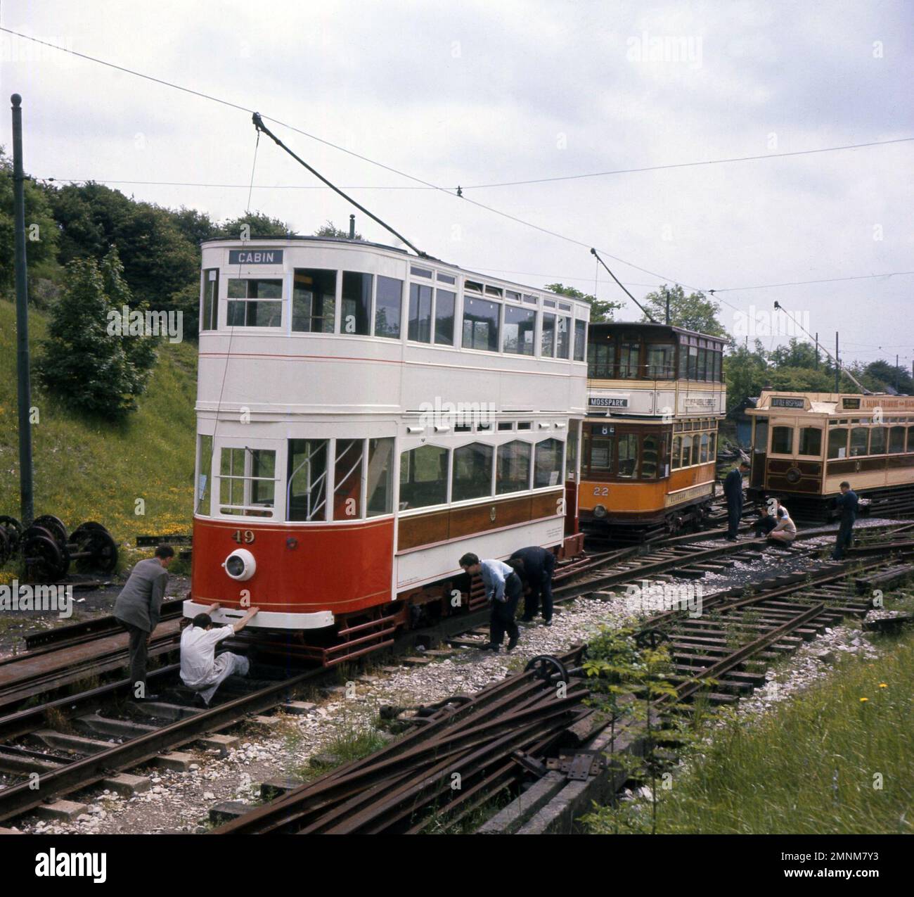 Old trams at the Tram Preservation Society on June 1, 1964, in ...