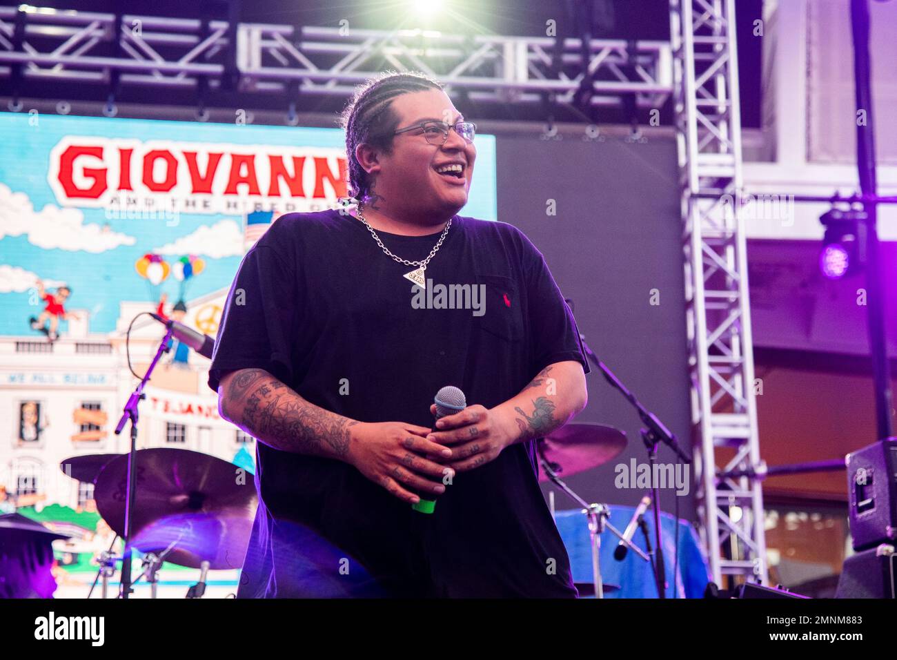 Giovannie Yanez of Giovannie & The Hired Guns performs on board the ...