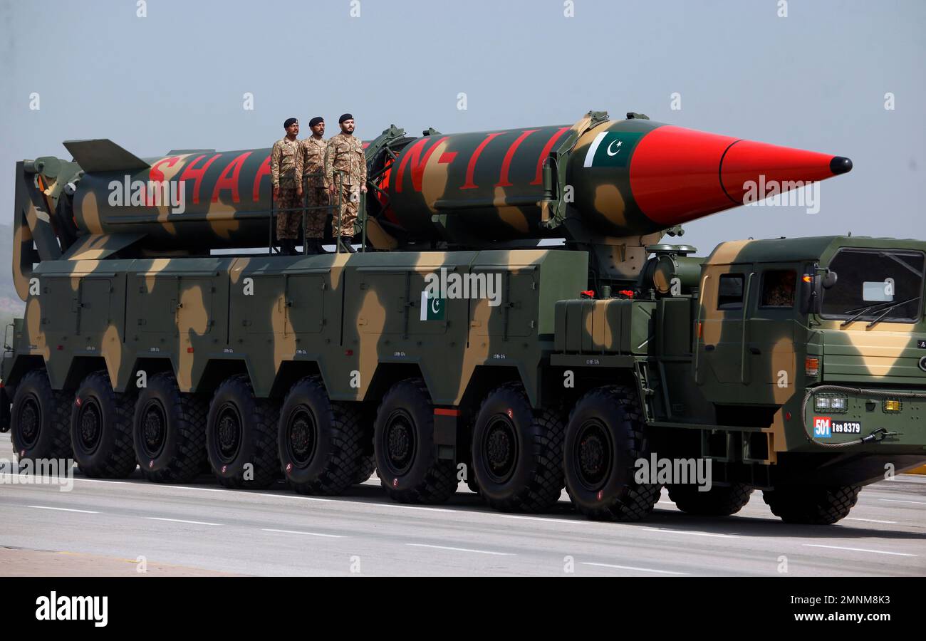 A Pakistani-made Shaheen-III missile, that is capable of carrying ...
