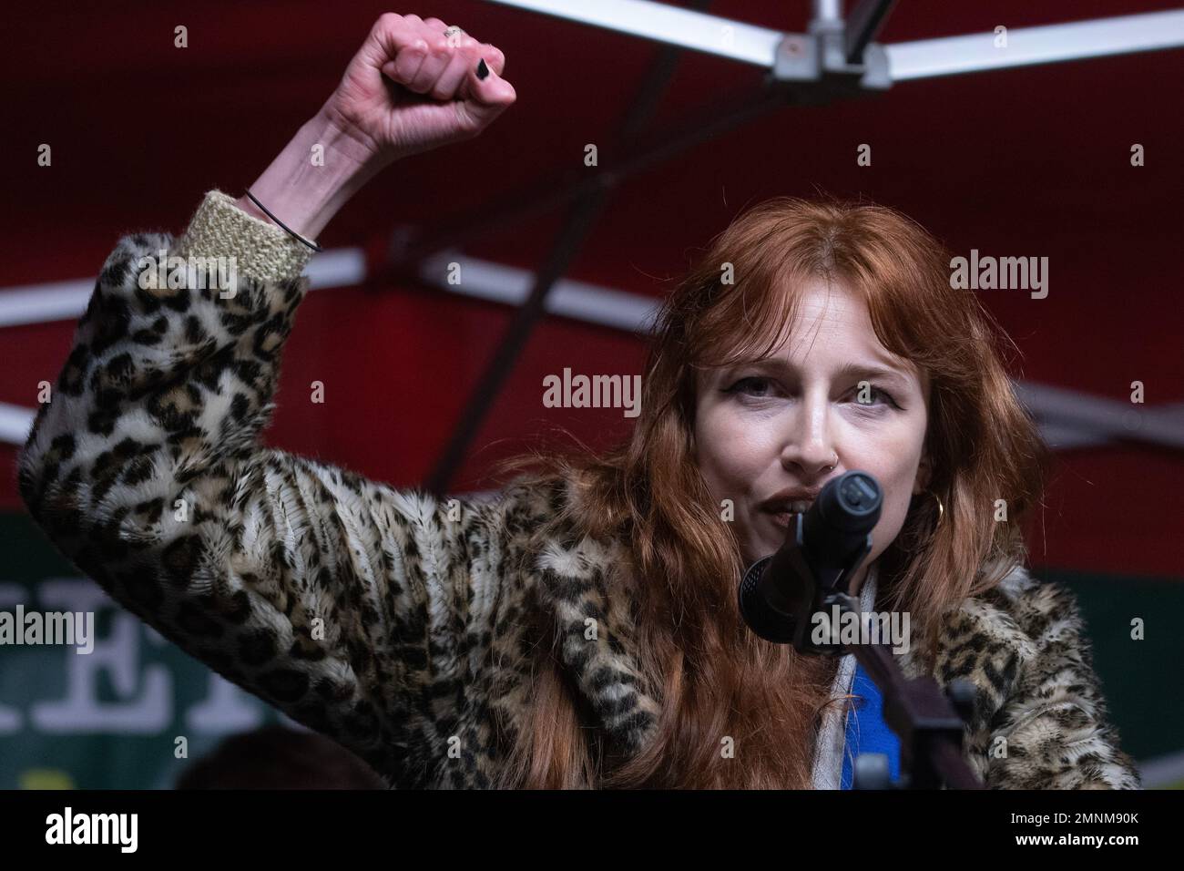 London, UK. 30 January, 2023. Sarah Green of the National Education ...