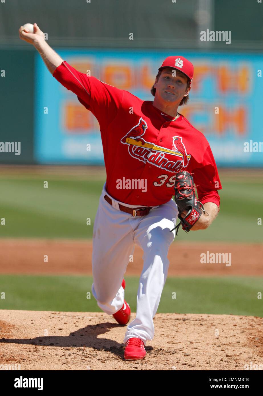 St. Louis Cardinals starting pitcher Miles Mikolas (39) works in the ...