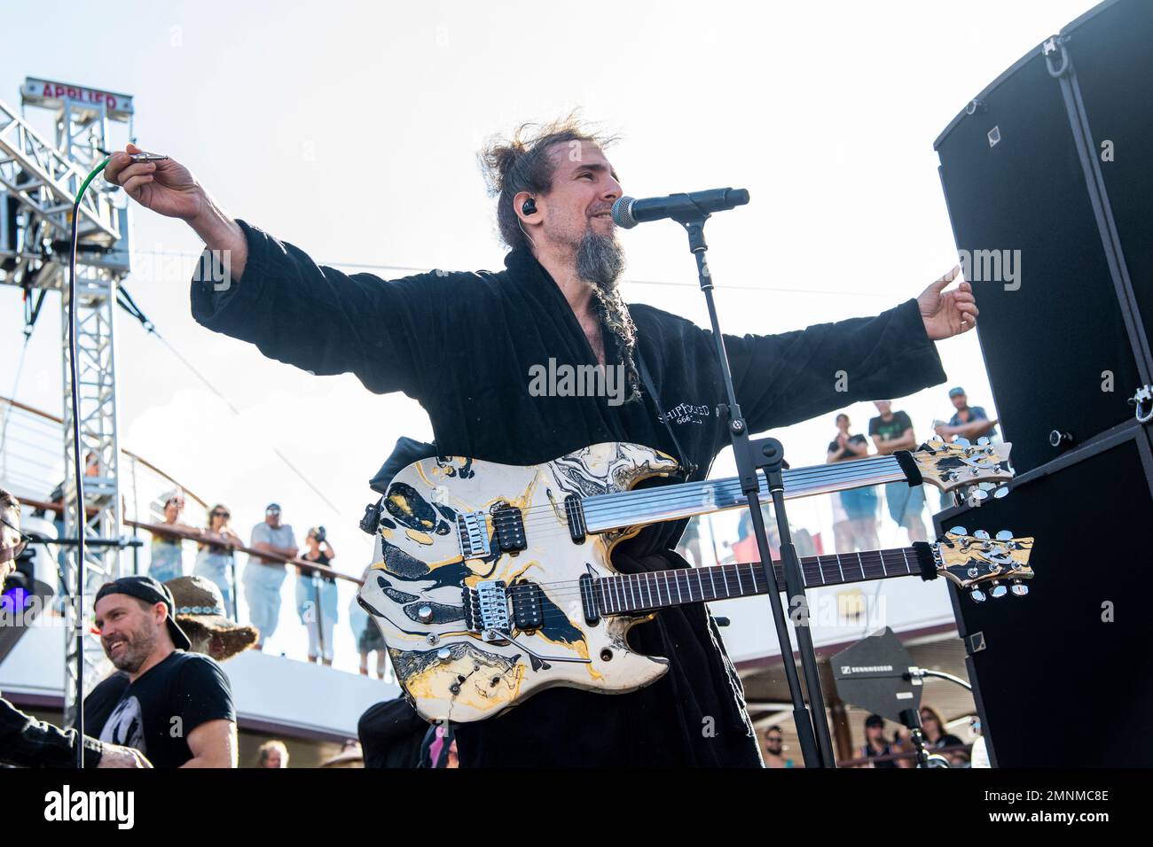 Ron Thal performs with The Stowaways on board the Carnival Magic during ...