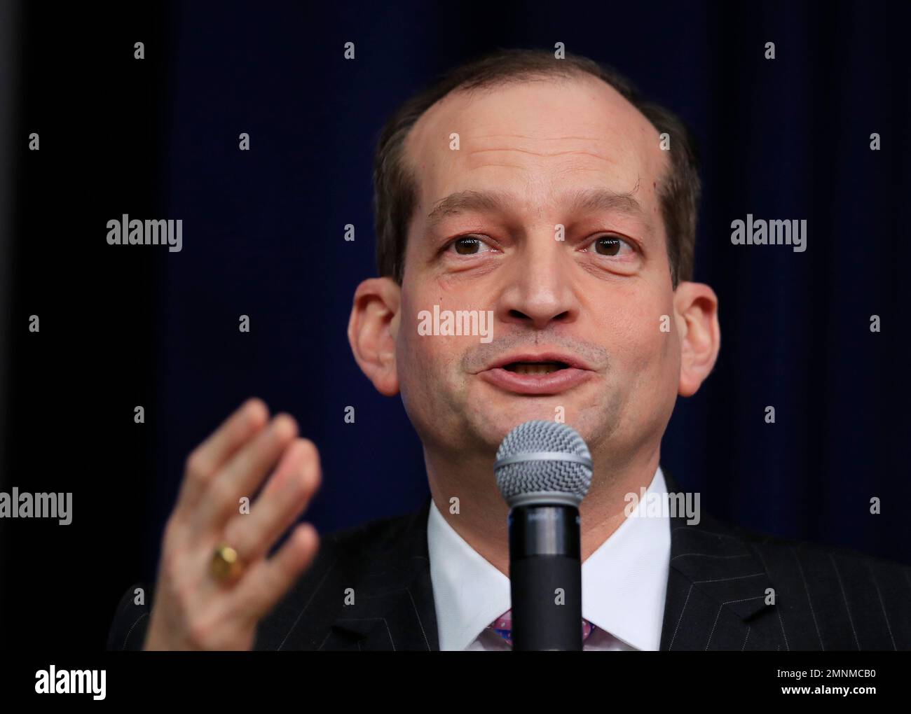Secretary of Labor Alex Acosta speaks during a Generation Next White ...