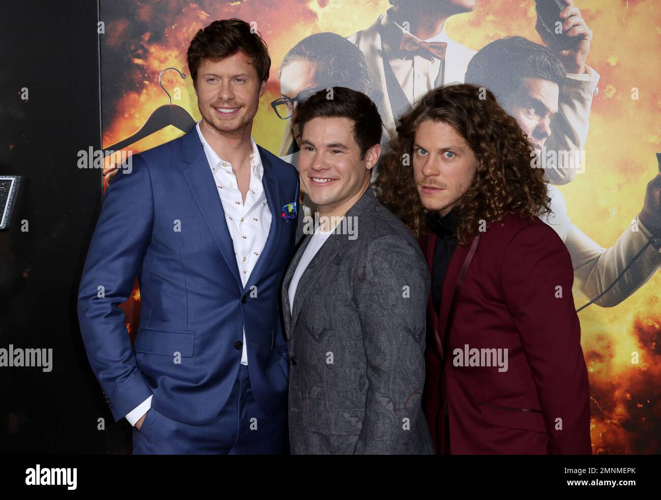 Anders Holm, from left, Adam Devine and Blake Anderson arrive at the LA ...
