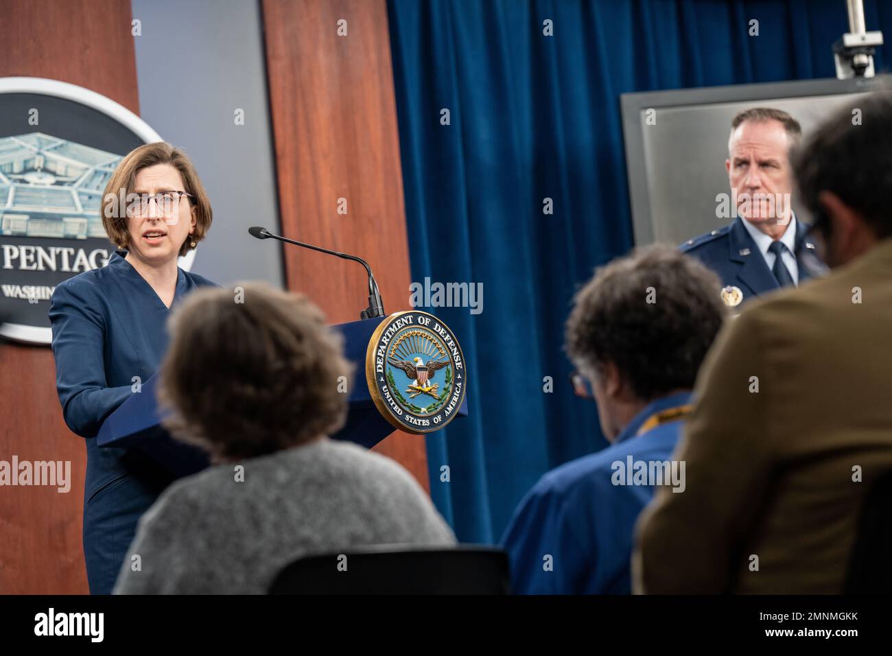 Pentagon Press Secretary Air Force Brig. Gen. Pat Ryder and Deputy Assistant to the Secretary of ...