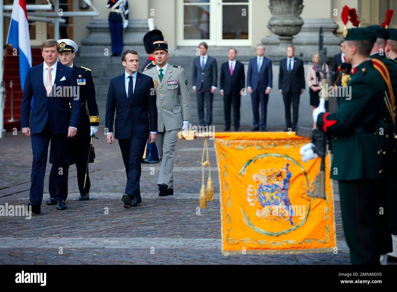 French President Emmanuel Macron, center left2and Dutch King Willem ...