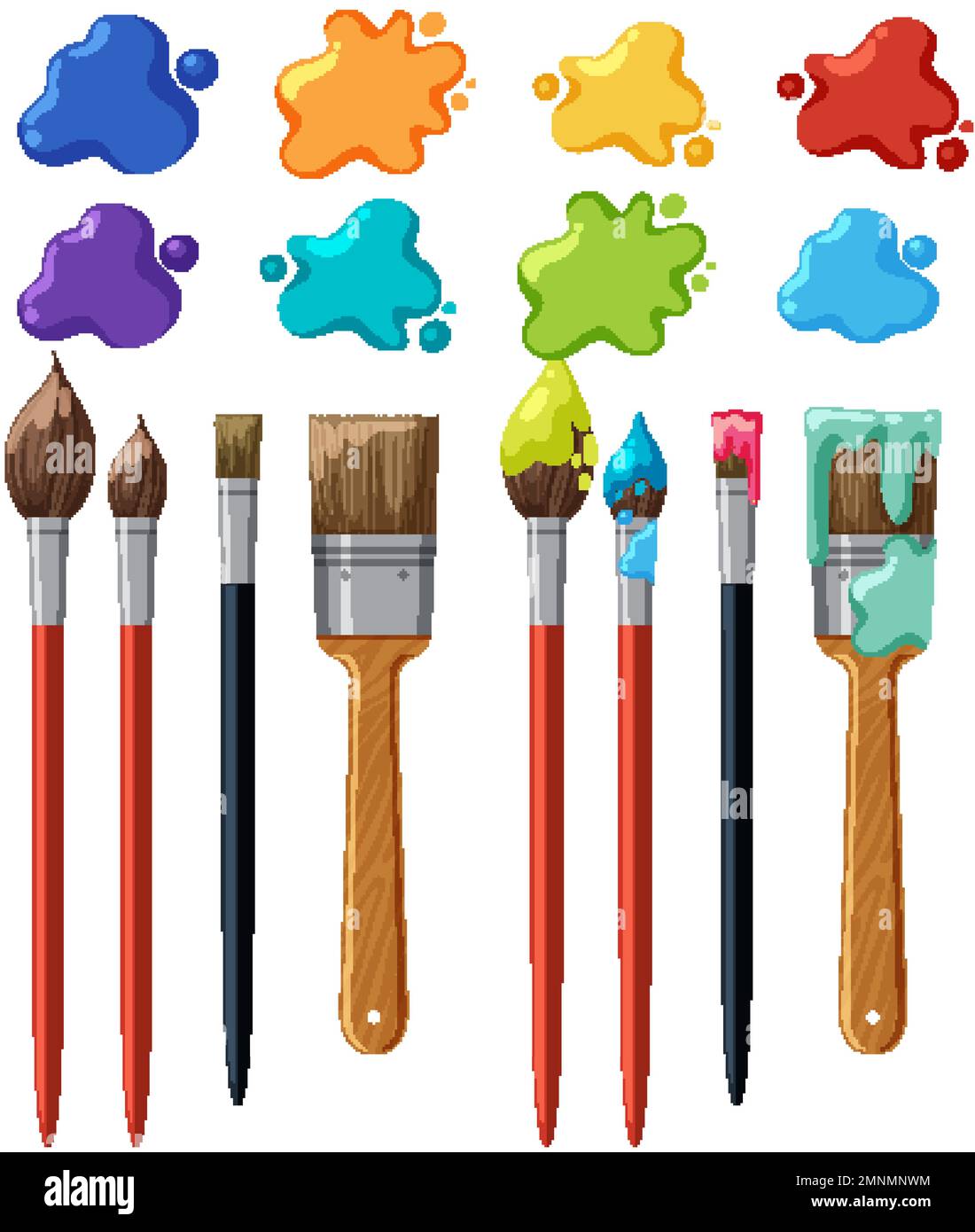 Different aint brushes set illustration Stock Vector Image & Art - Alamy
