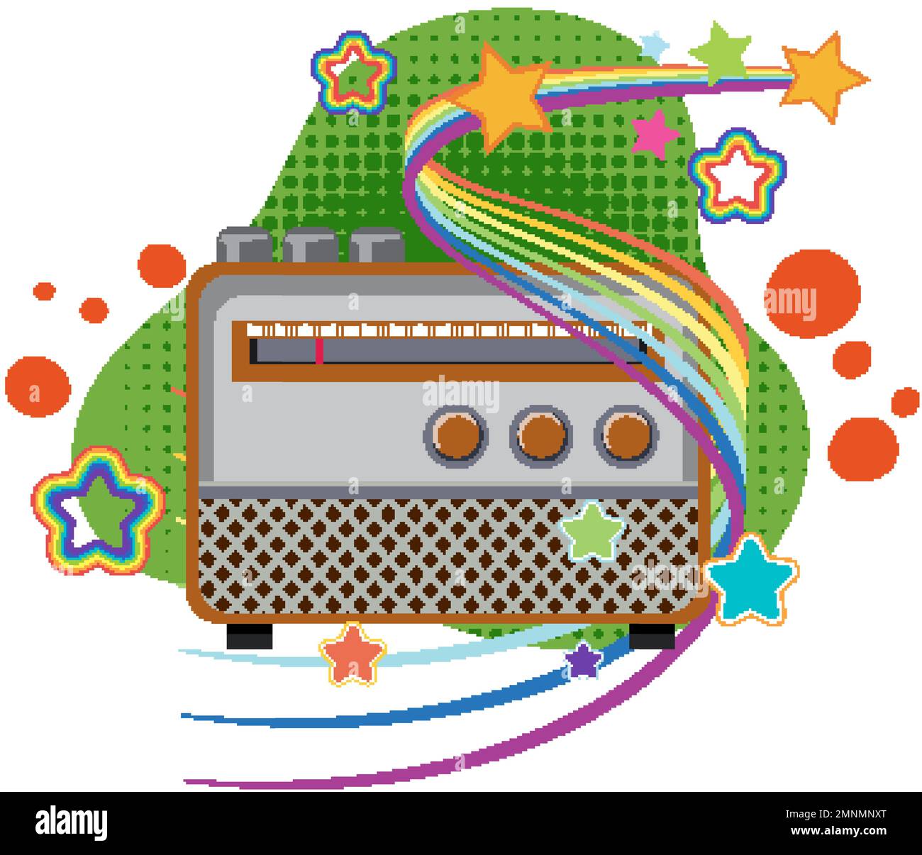 Vintage transistor radio cartoon illustration Stock Vector Image & Art ...