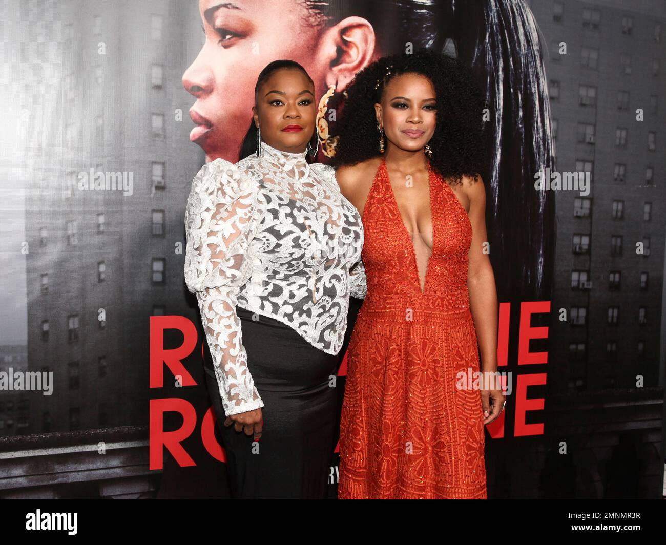 Roxanne Shante, left, and Chante Adams, right, attend the premiere of ...