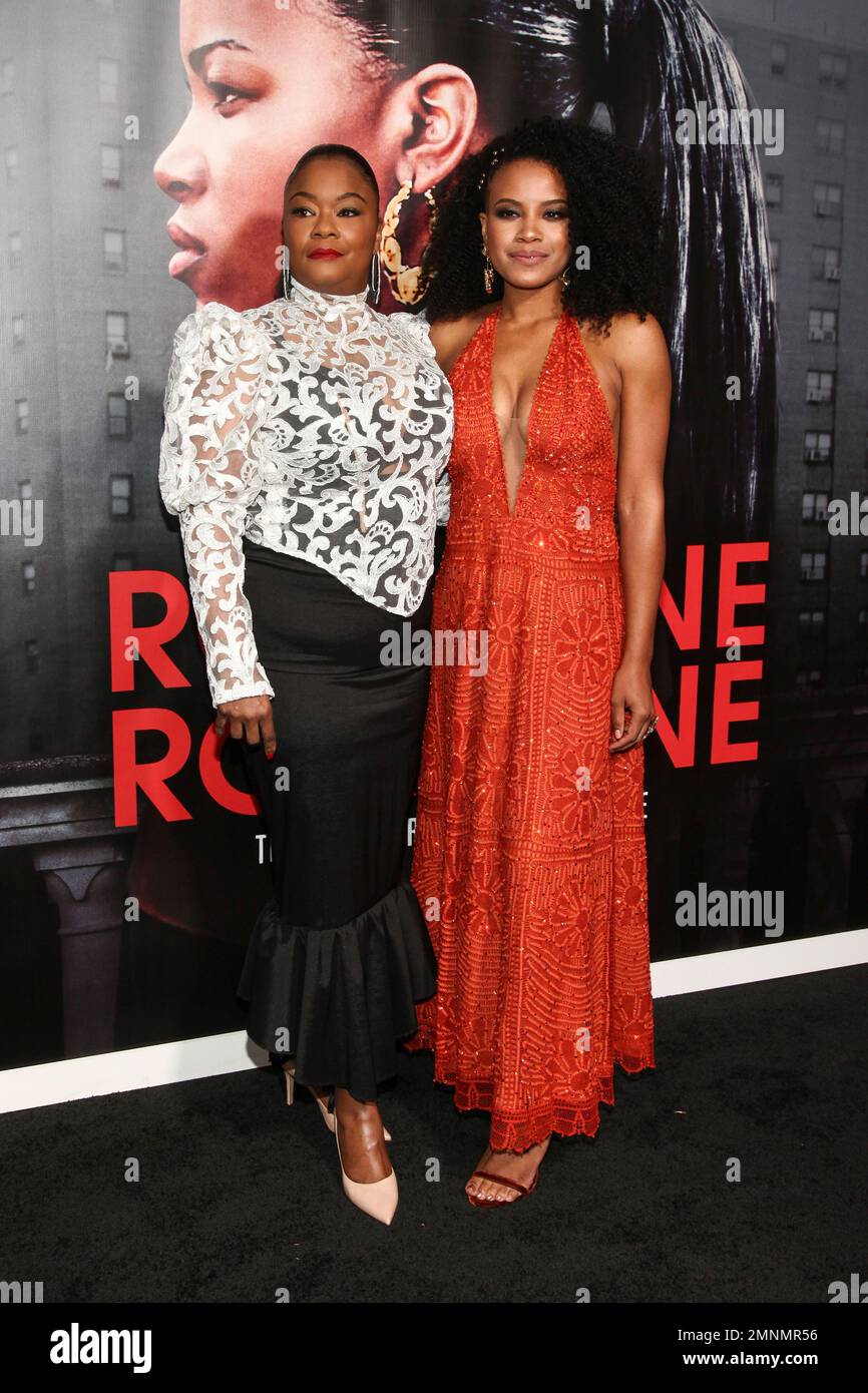 Roxanne Shante, left, and Chante Adams attend the premiere of Netflix's ...