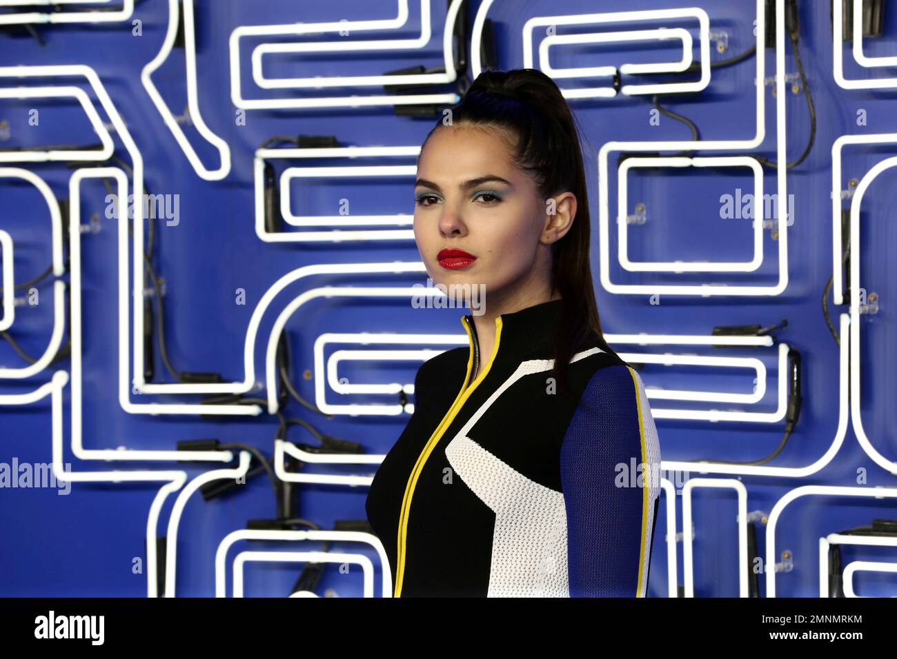Model Doina Ciobanu poses for photographers on arrival at the Premiere ...