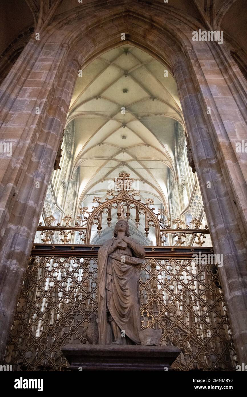 Sculpture with vaulted ceiling, St Vitus Cathedral, Prague Castle ...