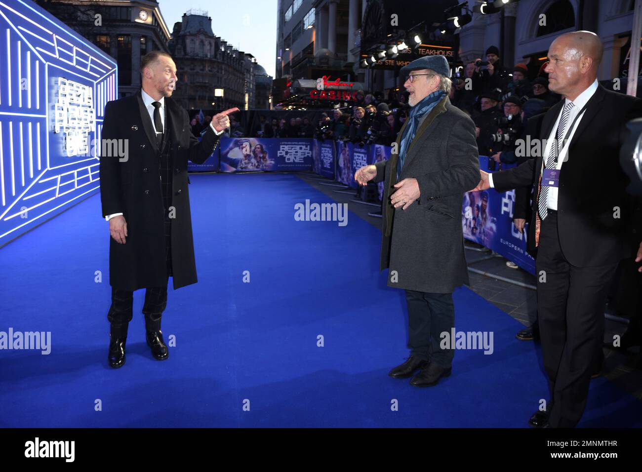 Simon Pegg and Steven Spielberg pose for photographers upon arrival at ...
