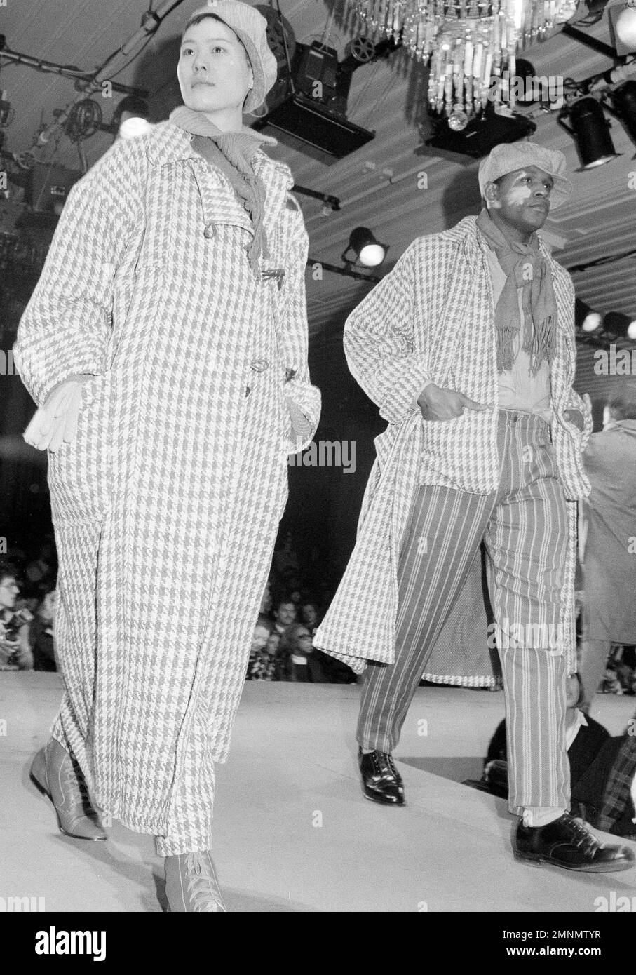 Models strut up the runway in designer Willi Smith's fanciful WilliWear ...