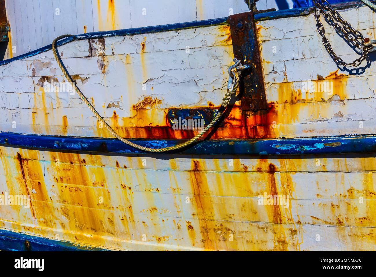 Rusting Fishing Boat Detail Stock Photo - Alamy