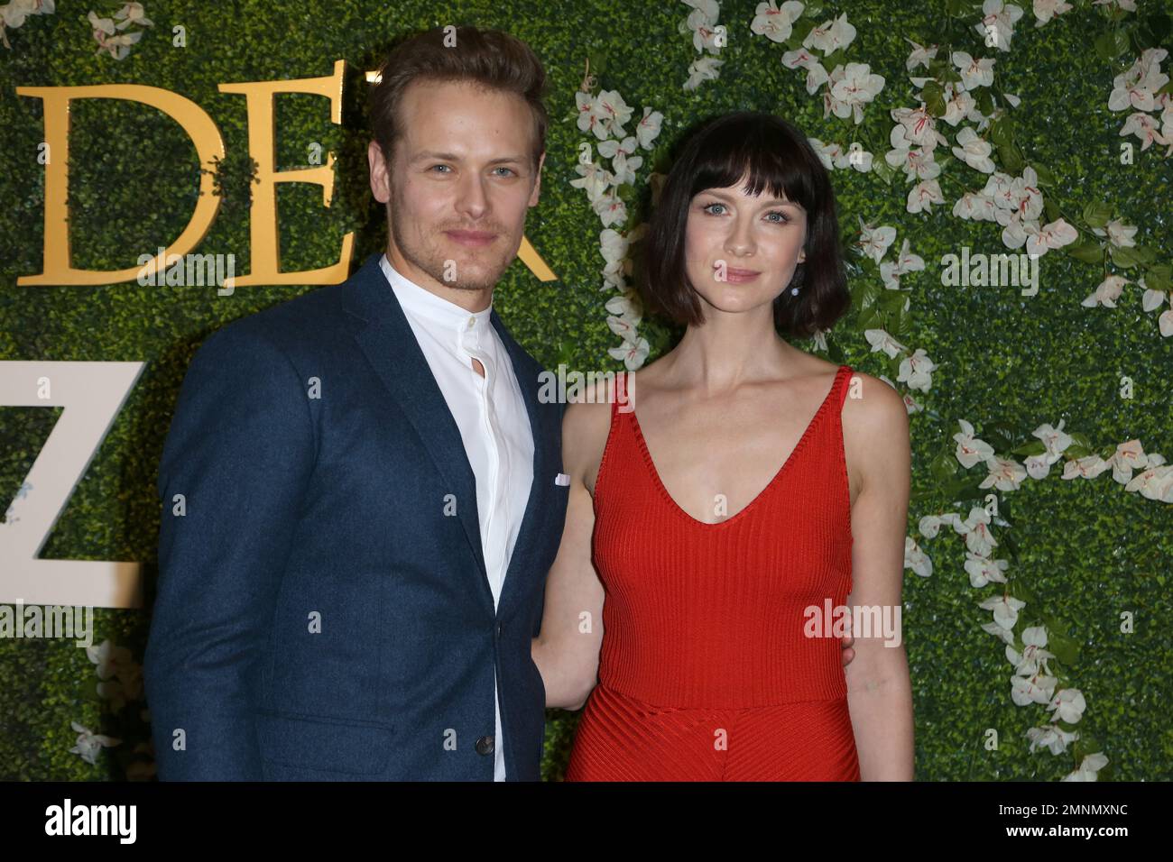 Sam Heughan, left, and Caitriona Balfe arrive at the "Outlander" Season ...