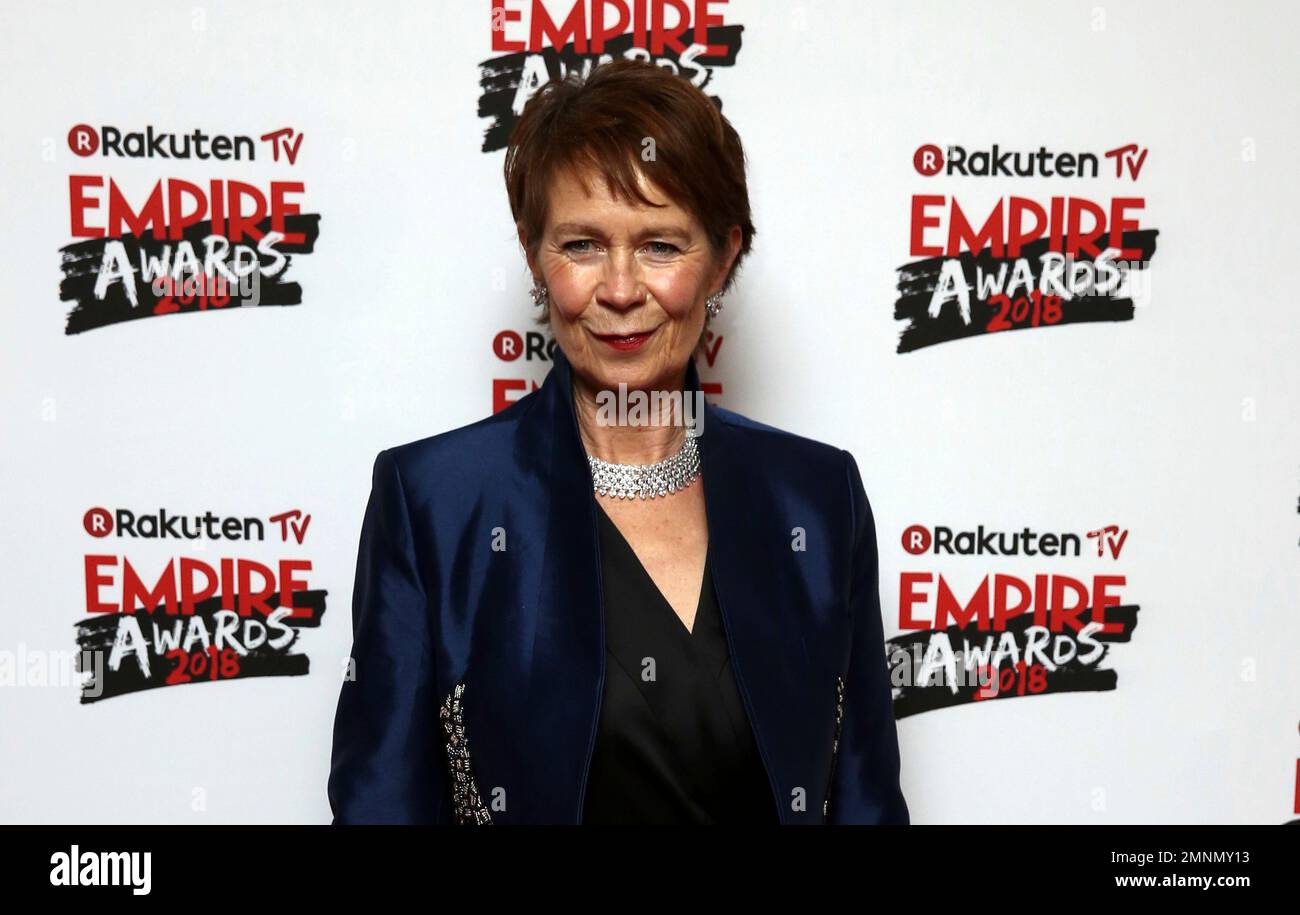 Actress Celia Imrie poses for photographers on arrival at the Empire ...