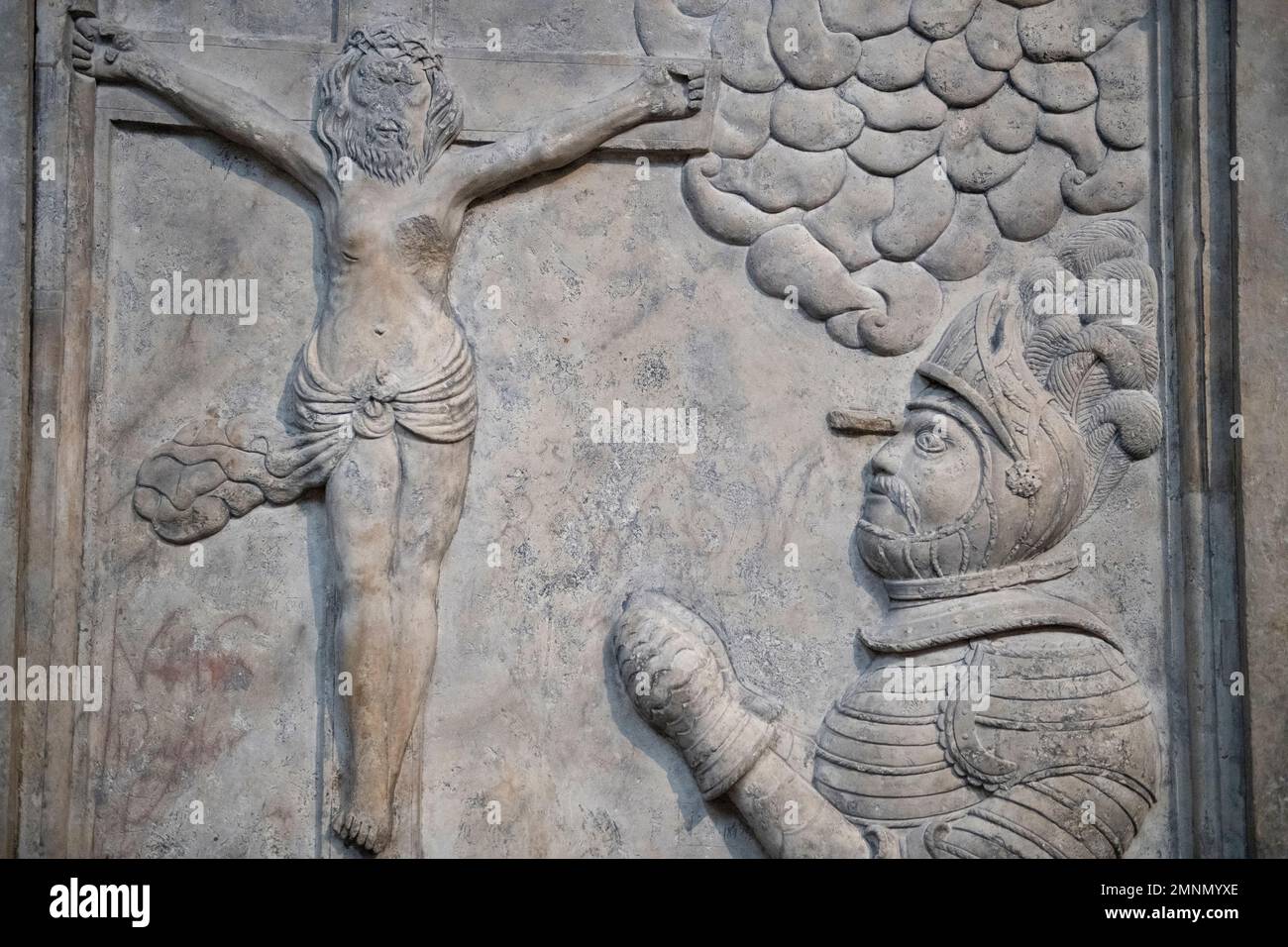 Relief of king praying to crucified Jesus Christ, St Vitus Cathedral ...