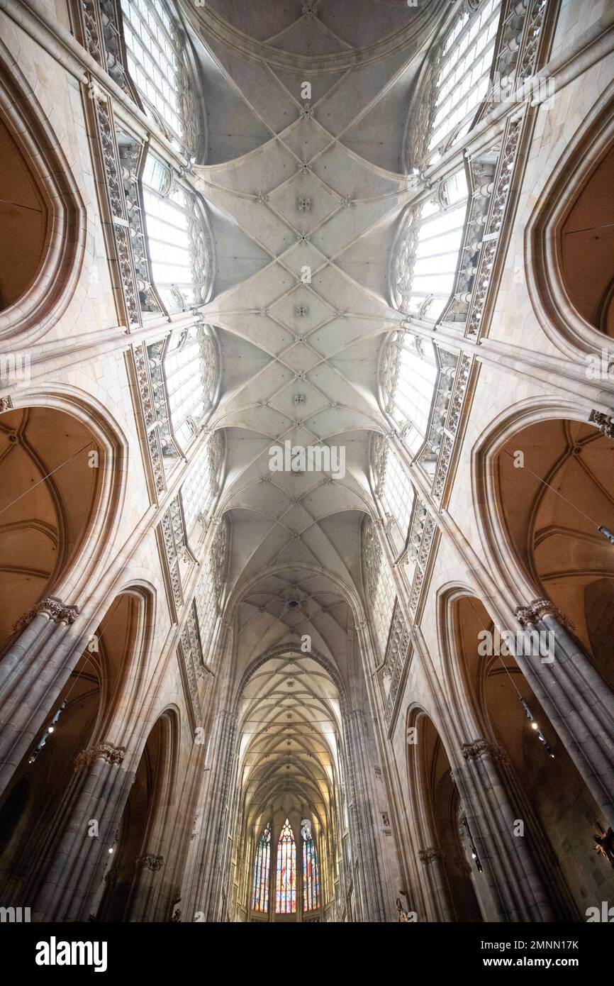 Vaulted ceiling, St Vitus Cathedral, Prague Castle, Prague, Czech ...