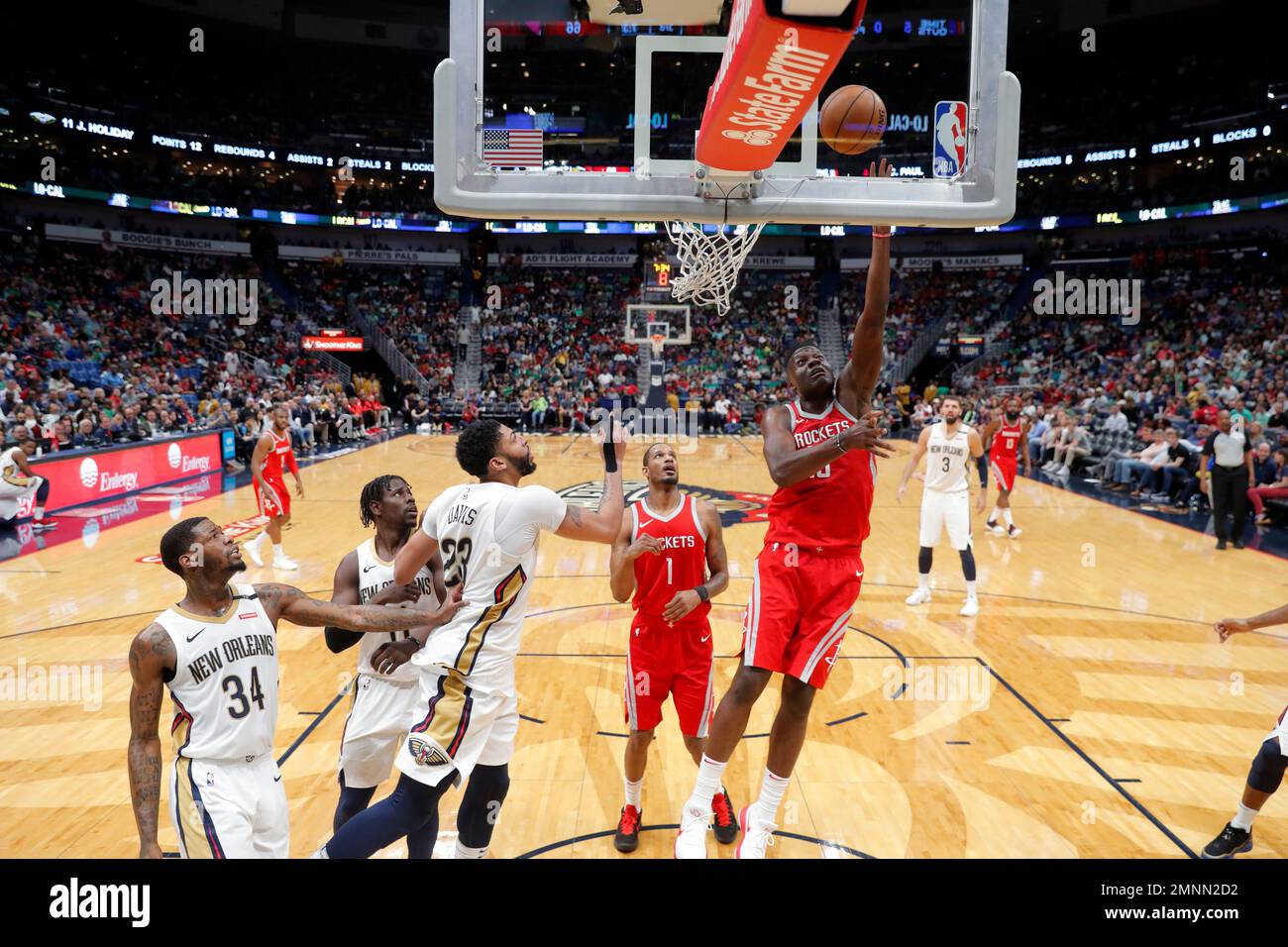 Houston Rockets center Clint Capela (15) goes to the basket in the ...