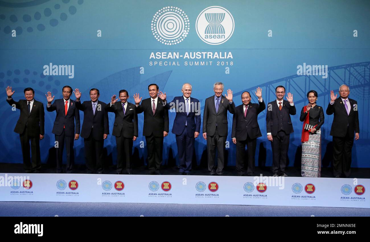 Leaders, from left to right; Prime Minister of Laos Thongloun Sisoulith ...