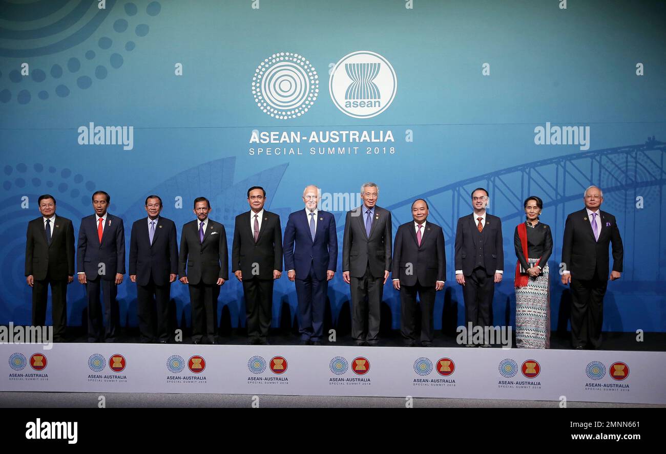 Leaders, from left to right; Prime Minister of Laos Thongloun Sisoulith ...