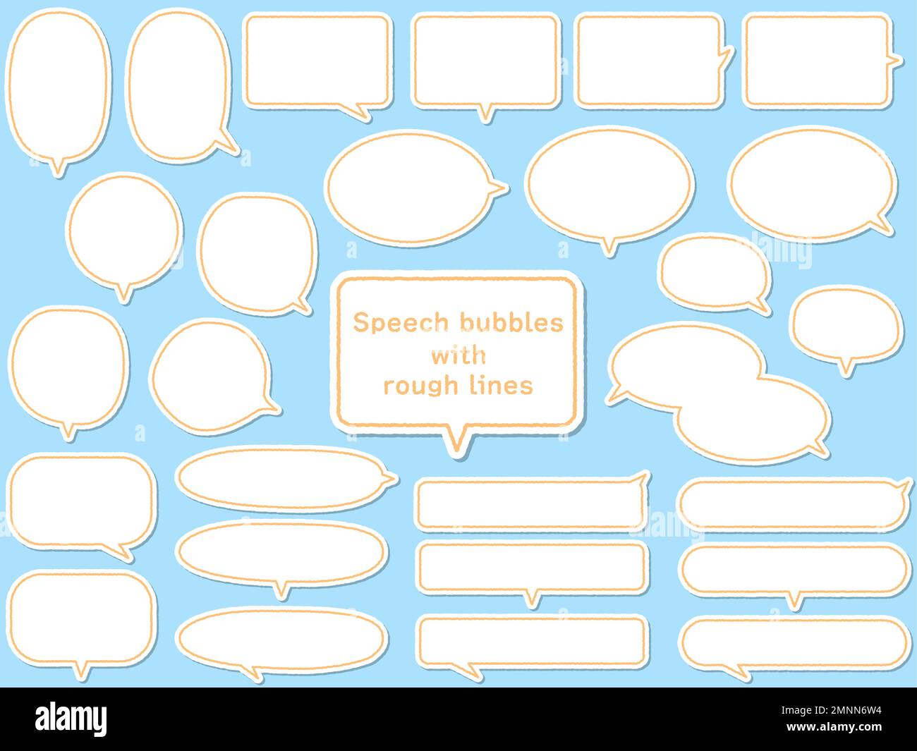 Round speech bubble set drawn with rough lines. A speech bubble that ...
