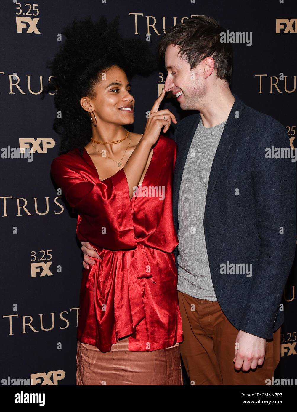 Actors Zazie Beetz, left, and boyfriend David Rysdahl attend FX ...