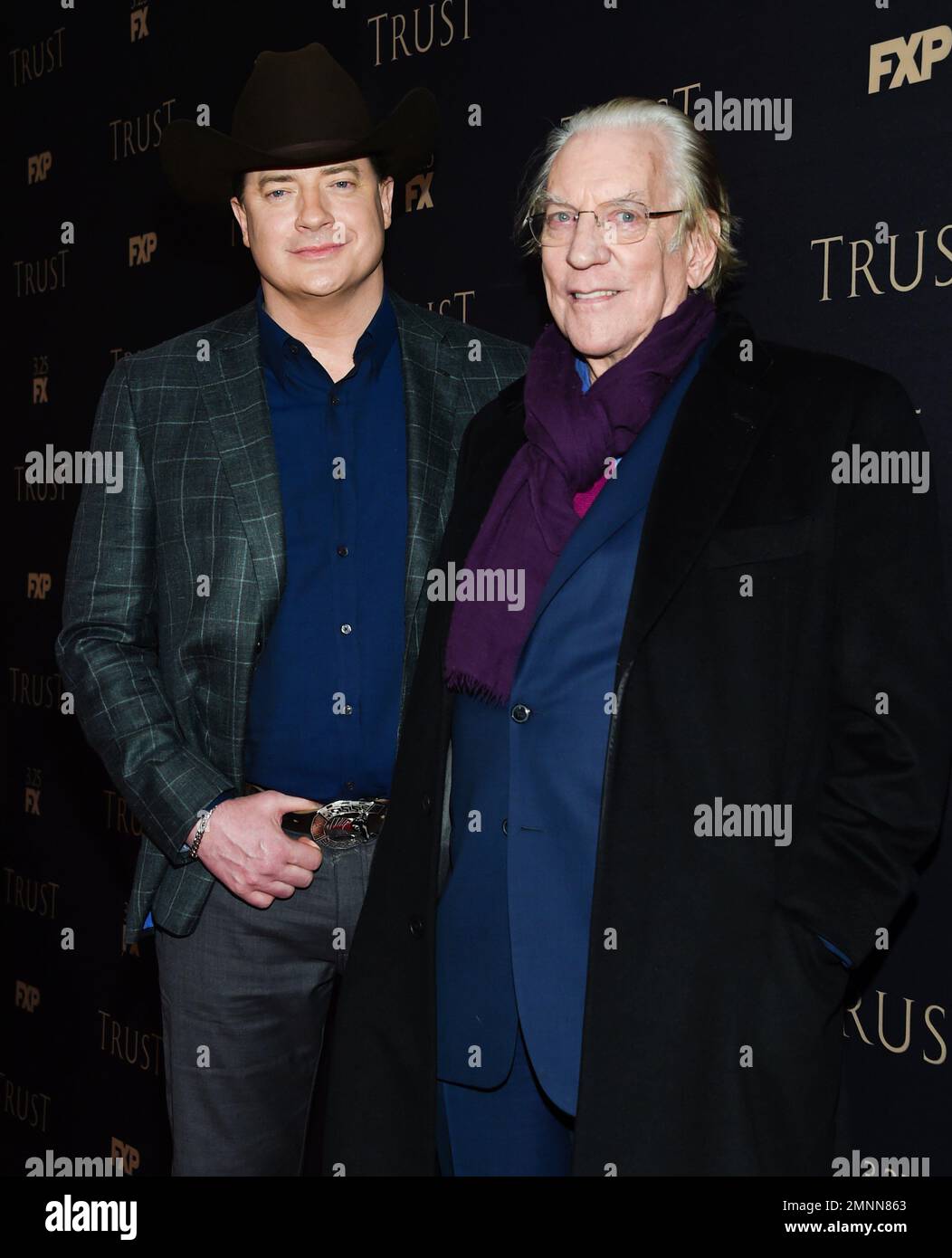 Actors Brendan Fraser, left, and Donald Sutherland attend FX Networks ...