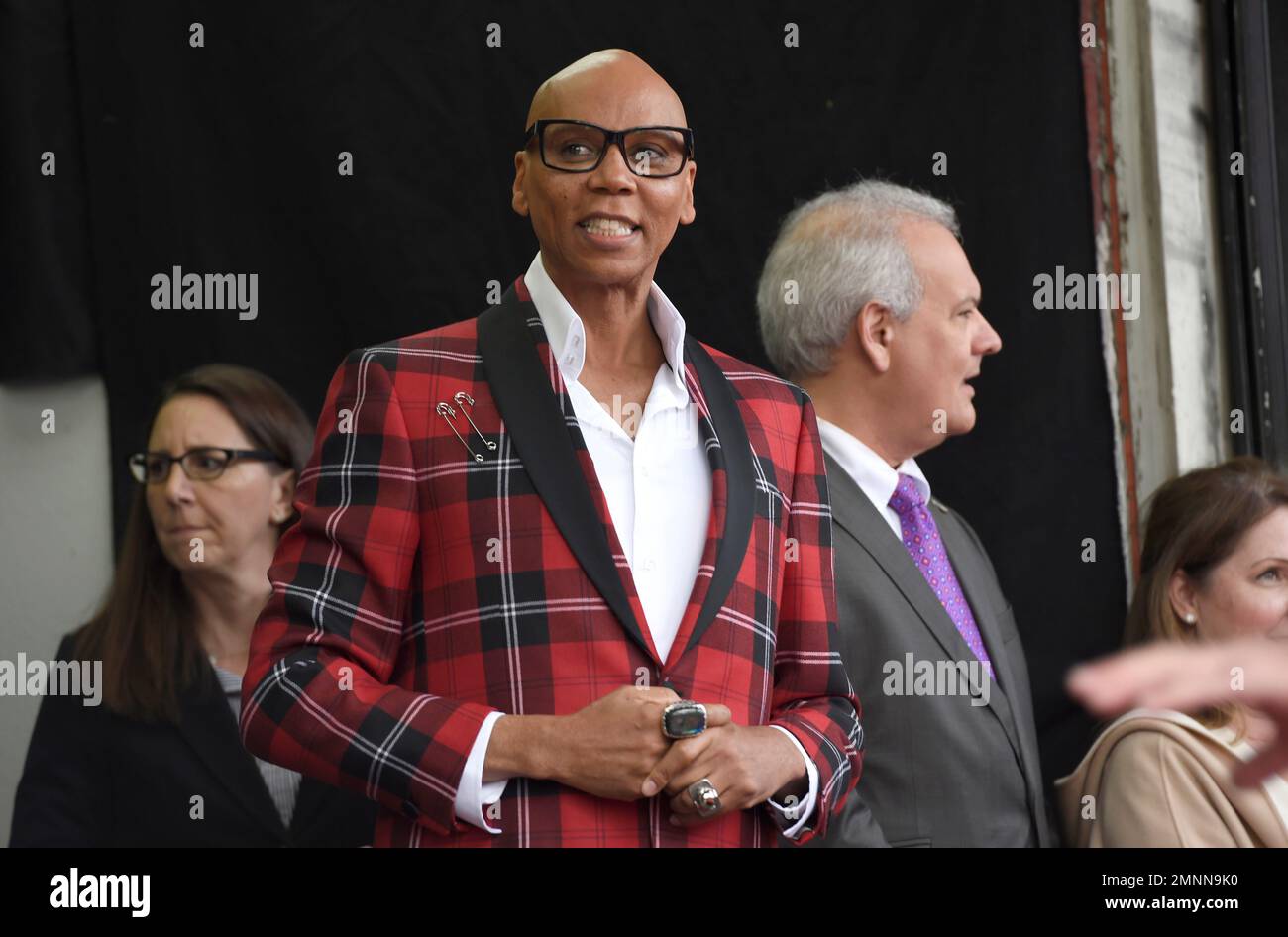 RuPaul attends a ceremony honoring him with a star on the Hollywood ...