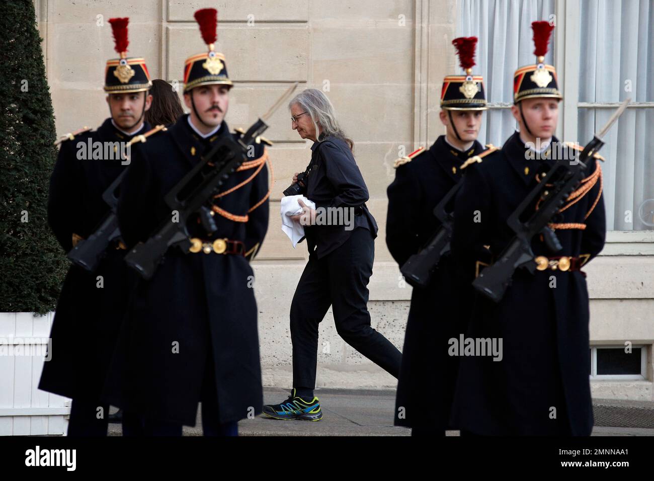 US photographer Annie Leibovitz arrives to photograph French President ...