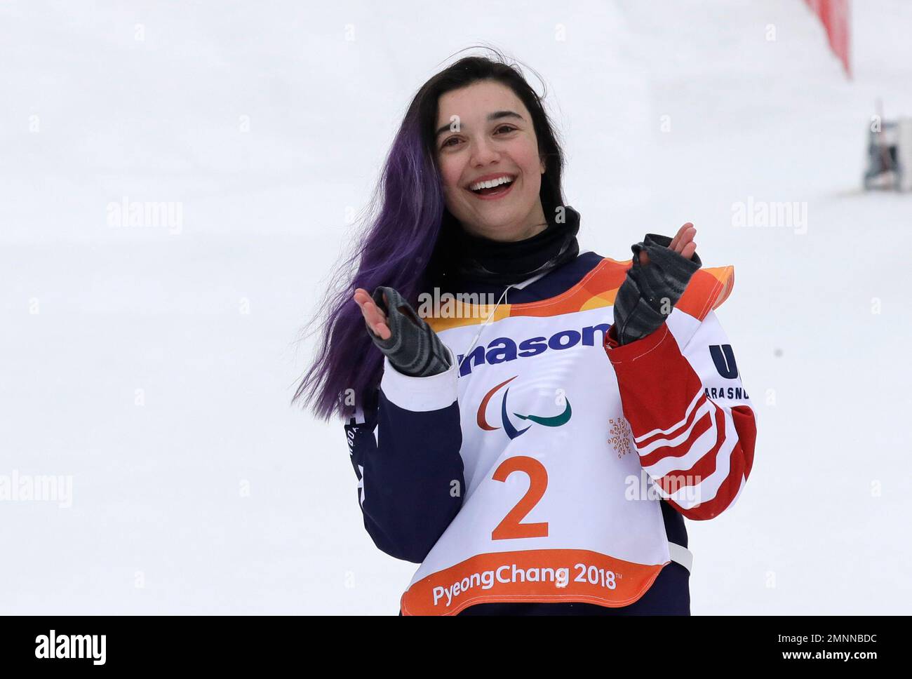 Gold medal winner Brenna Huckaby of the United States celebrates during ...