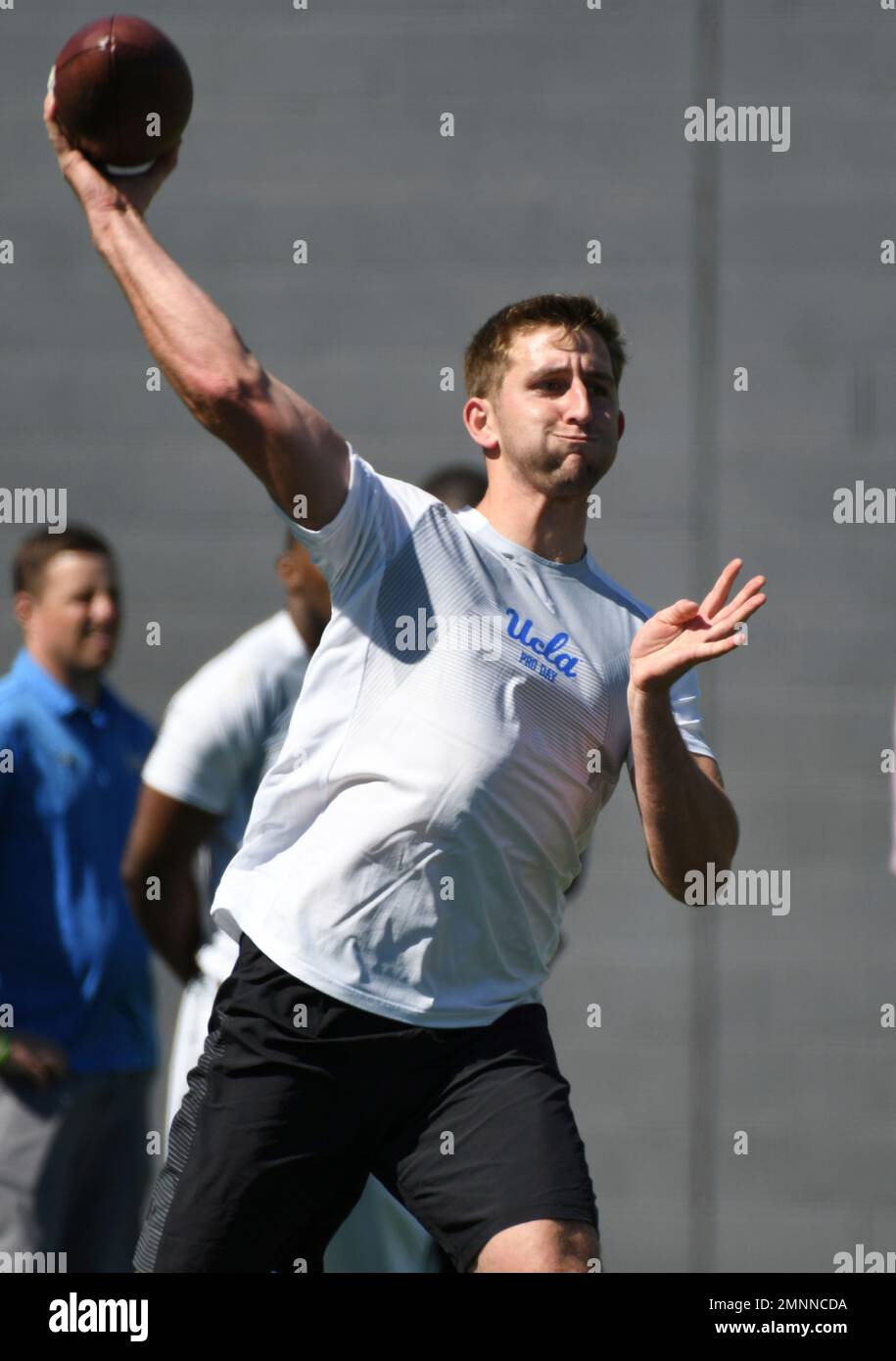 UCLA quarterback Josh Rosen passes during UCLA's pro day for NFL draft ...