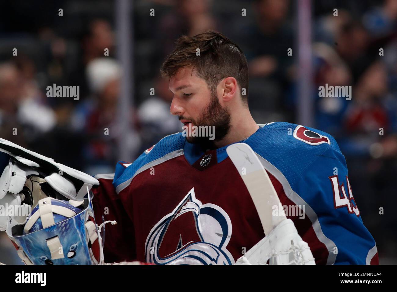 Colorado Avalanche goaltender Jonathan Bernier (45) in the second ...