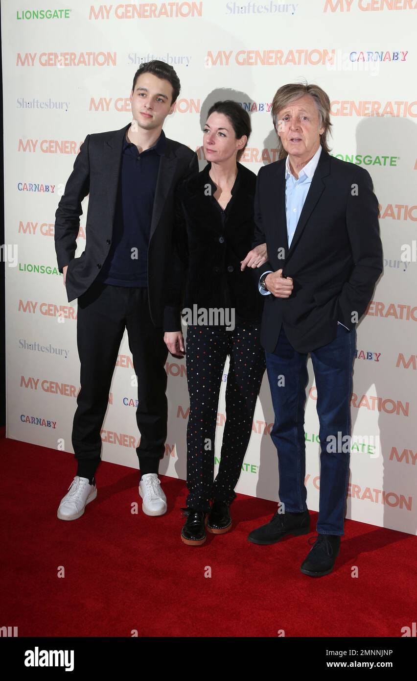 Arthur Donald, from left, Mary McCartney and Sir Paul McCartney pose ...