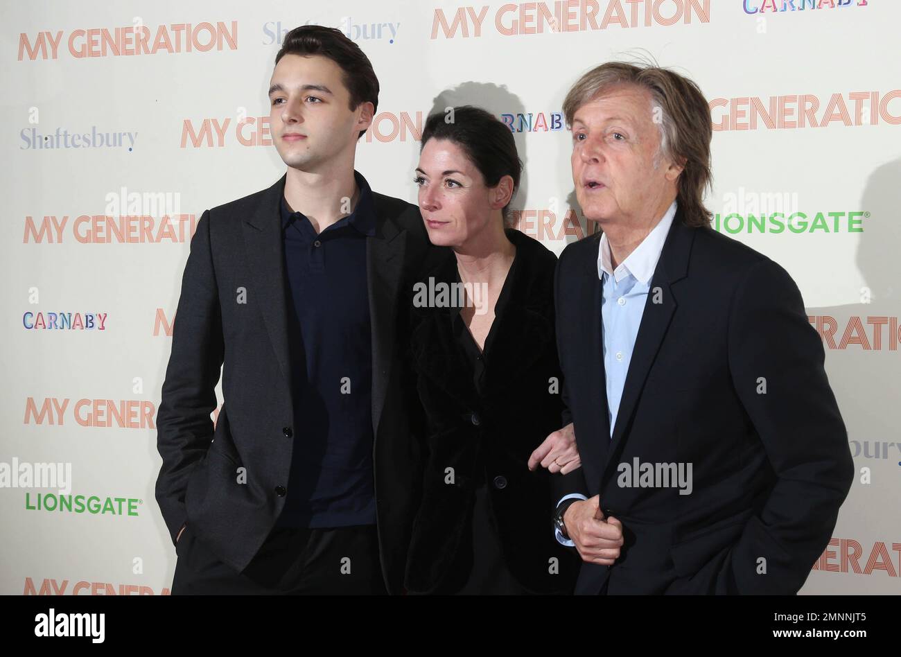 Arthur Donald, from left, Mary McCartney and Sir Paul McCartney pose ...