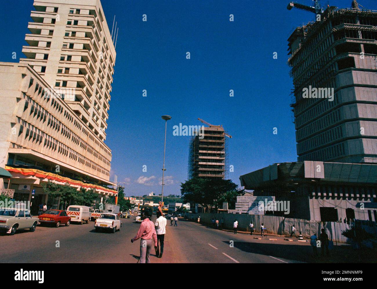 A street scene in Kampala, Uganda, showing the International Conference ...