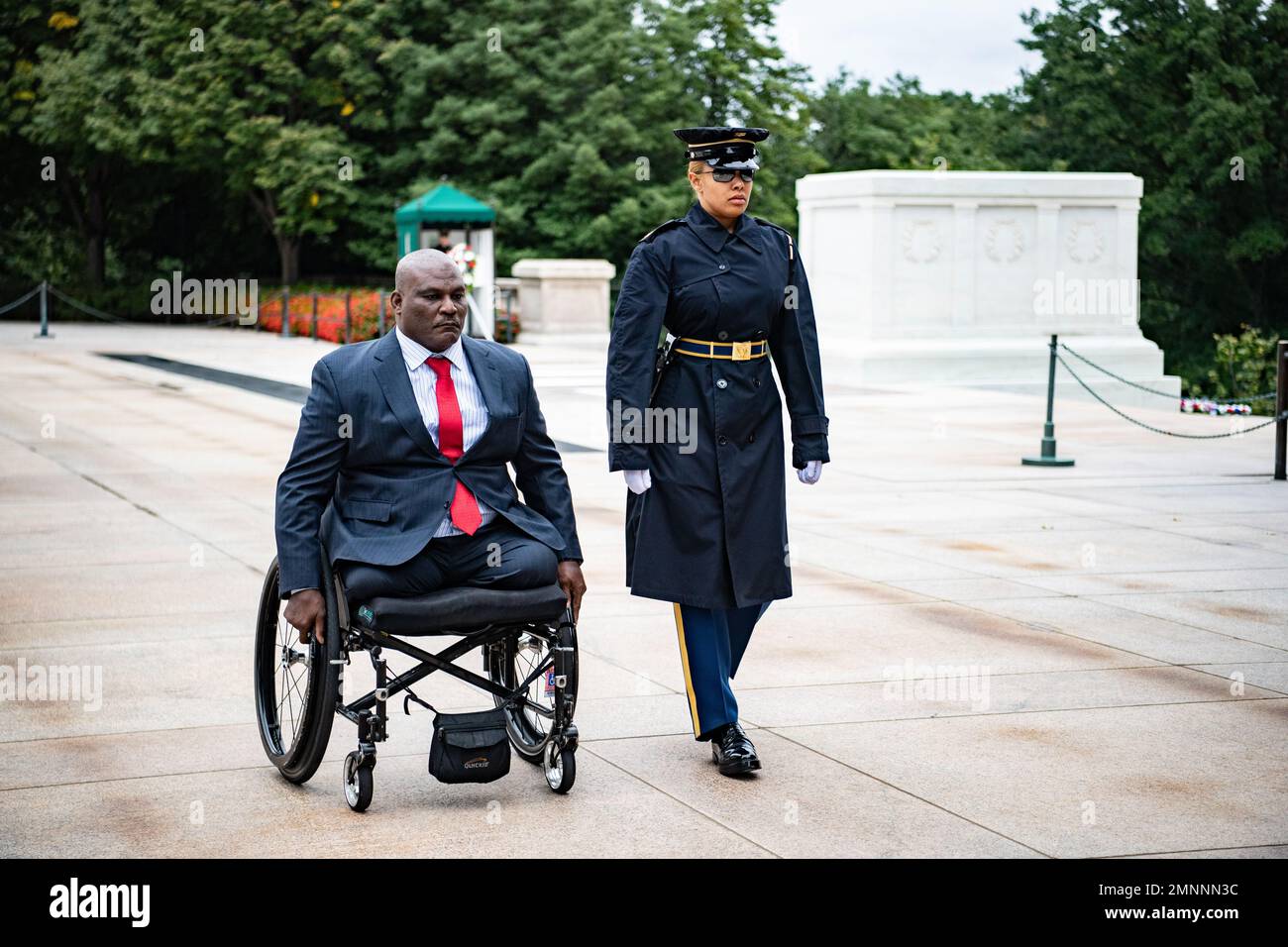 U.S. Army Col. (ret.) Gregory Gadson participates in a Public Wreath ...