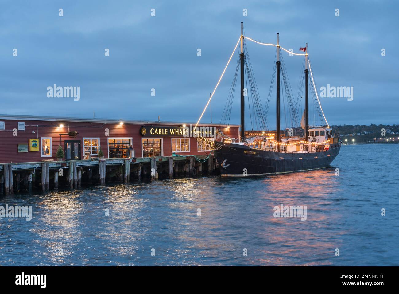 The waterfront at night in Halifax, Nova Scotia, Canada Stock Photo - Alamy
