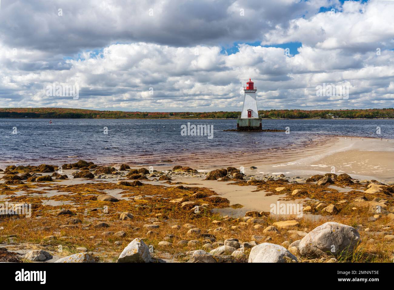 The lighthouse at Sandy Point, Nova Scotia, Canada Stock Photo - Alamy