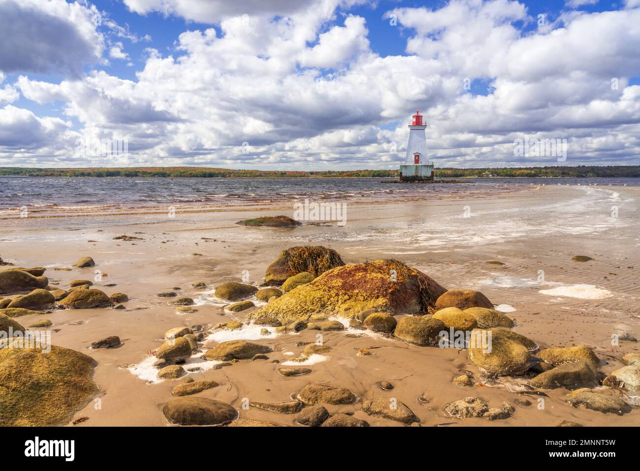 The lighthouse at Sandy Point, Nova Scotia, Canada Stock Photo - Alamy