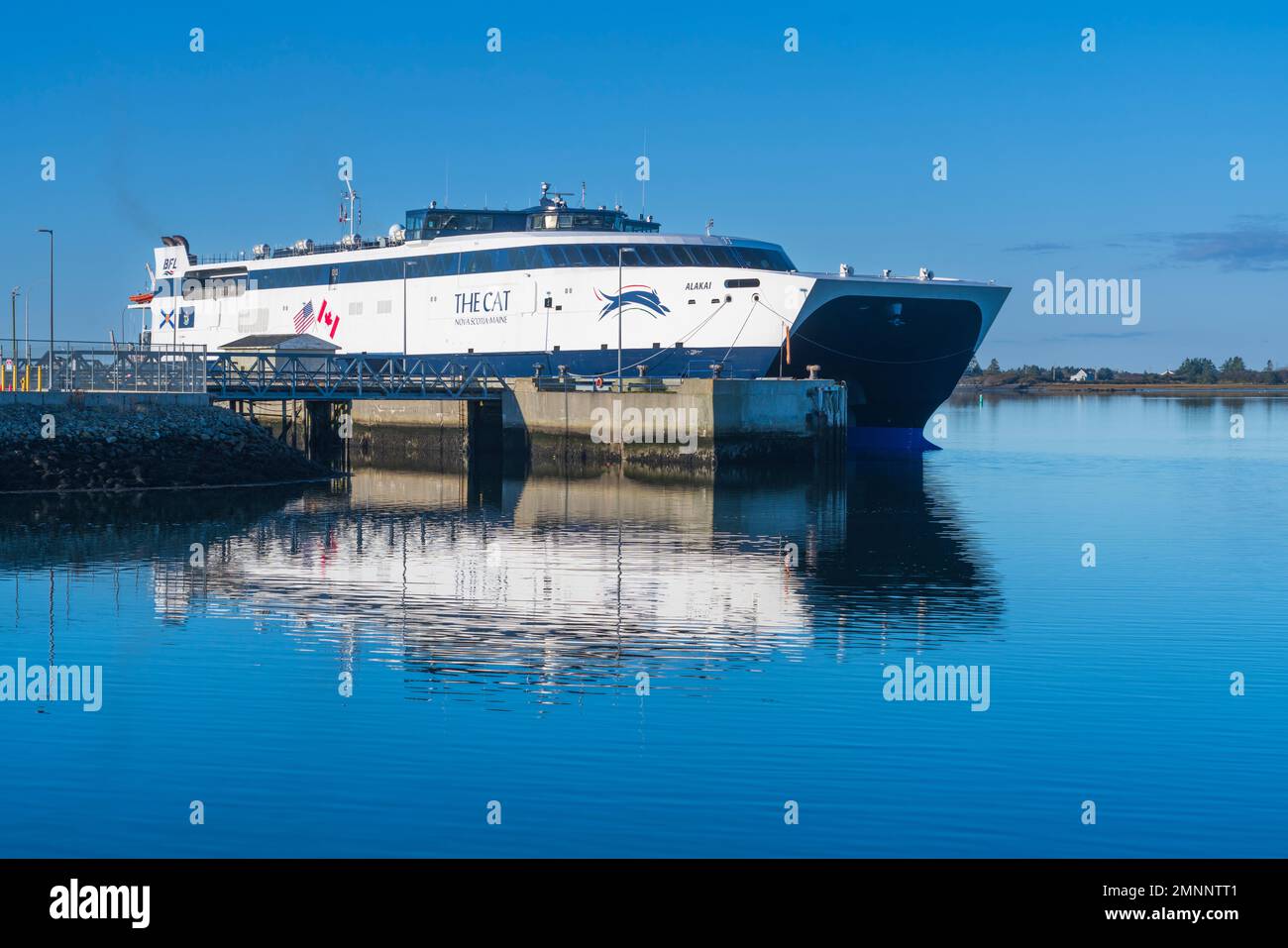 The marine ferry The Cat in Yarmouth, Nova Scotia, Canada Stock Photo ...