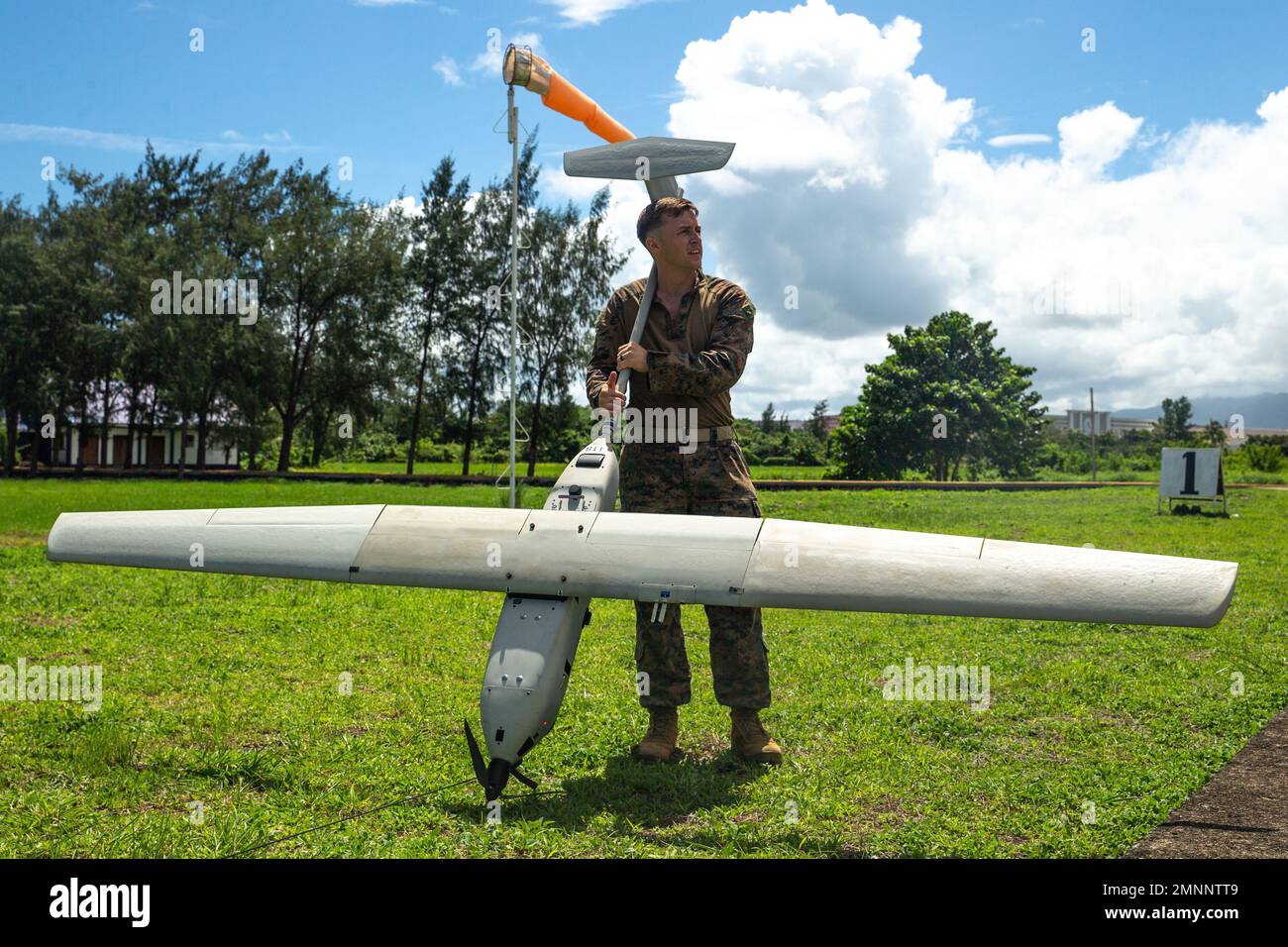 U.S. Marine Corps Lance Cpl. Stephen Gay, an unmanned aerial vehicle ...