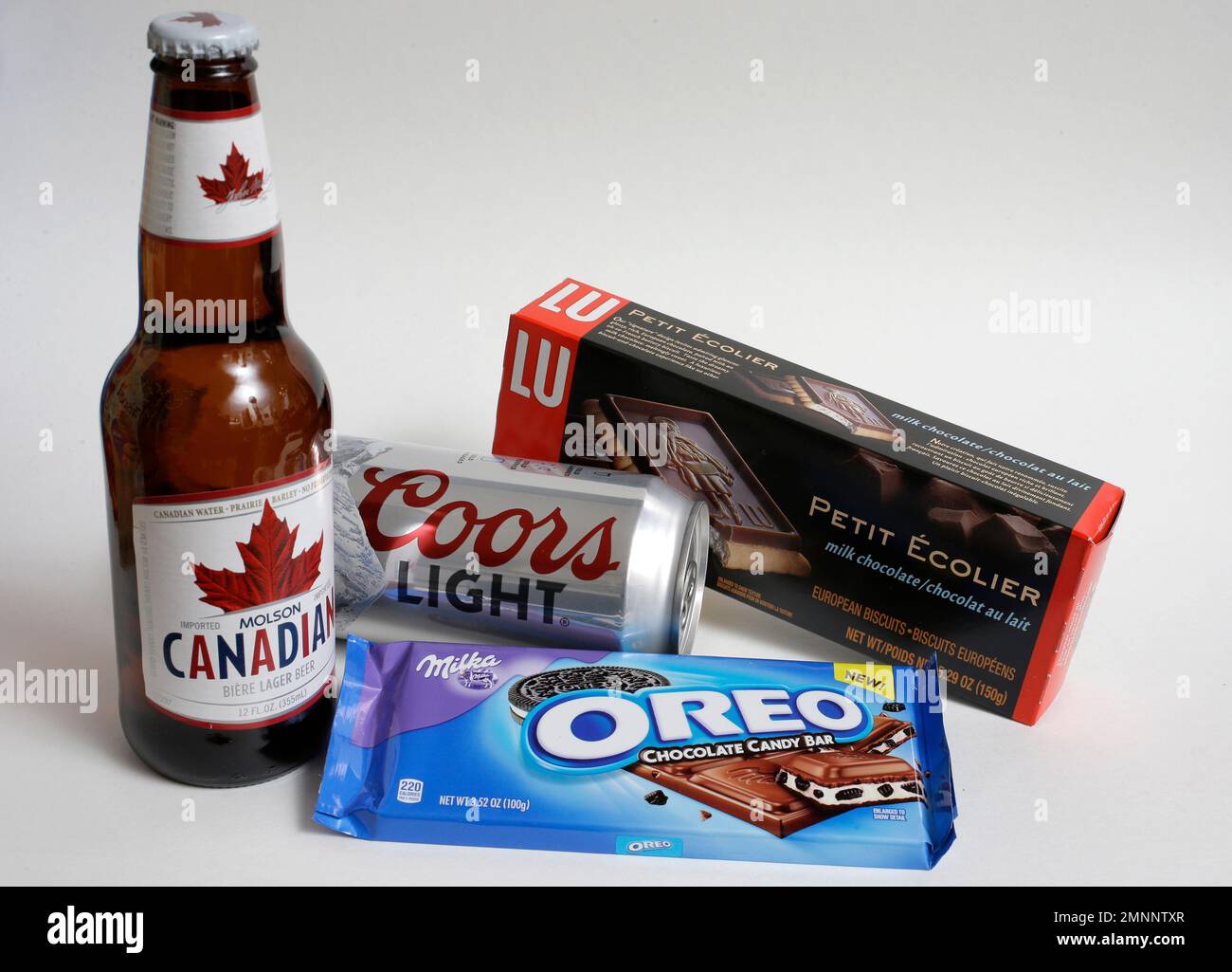 In this Tuesday, Nov. 28, 2017 photo products from the Mondelez ...