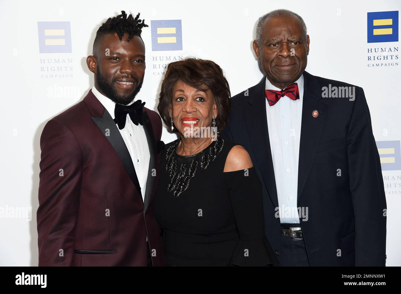 Maxine Waters, center, and Sid Williams attend the 2018 Human Rights ...