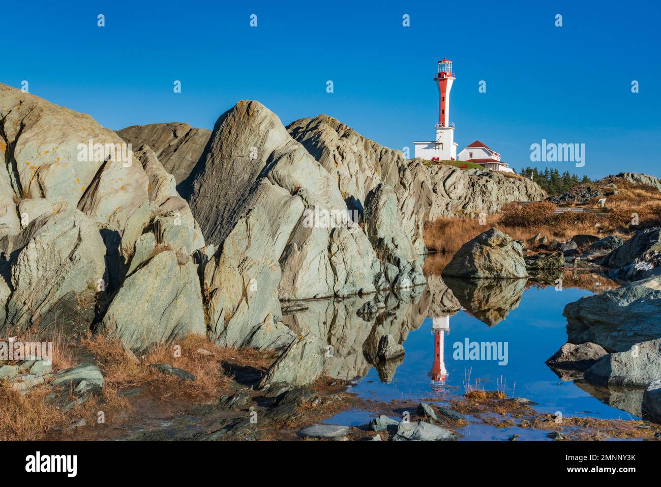 The Cape Forchu Lighthouse near Yarmouth, Nova Scotia, Canada Stock ...