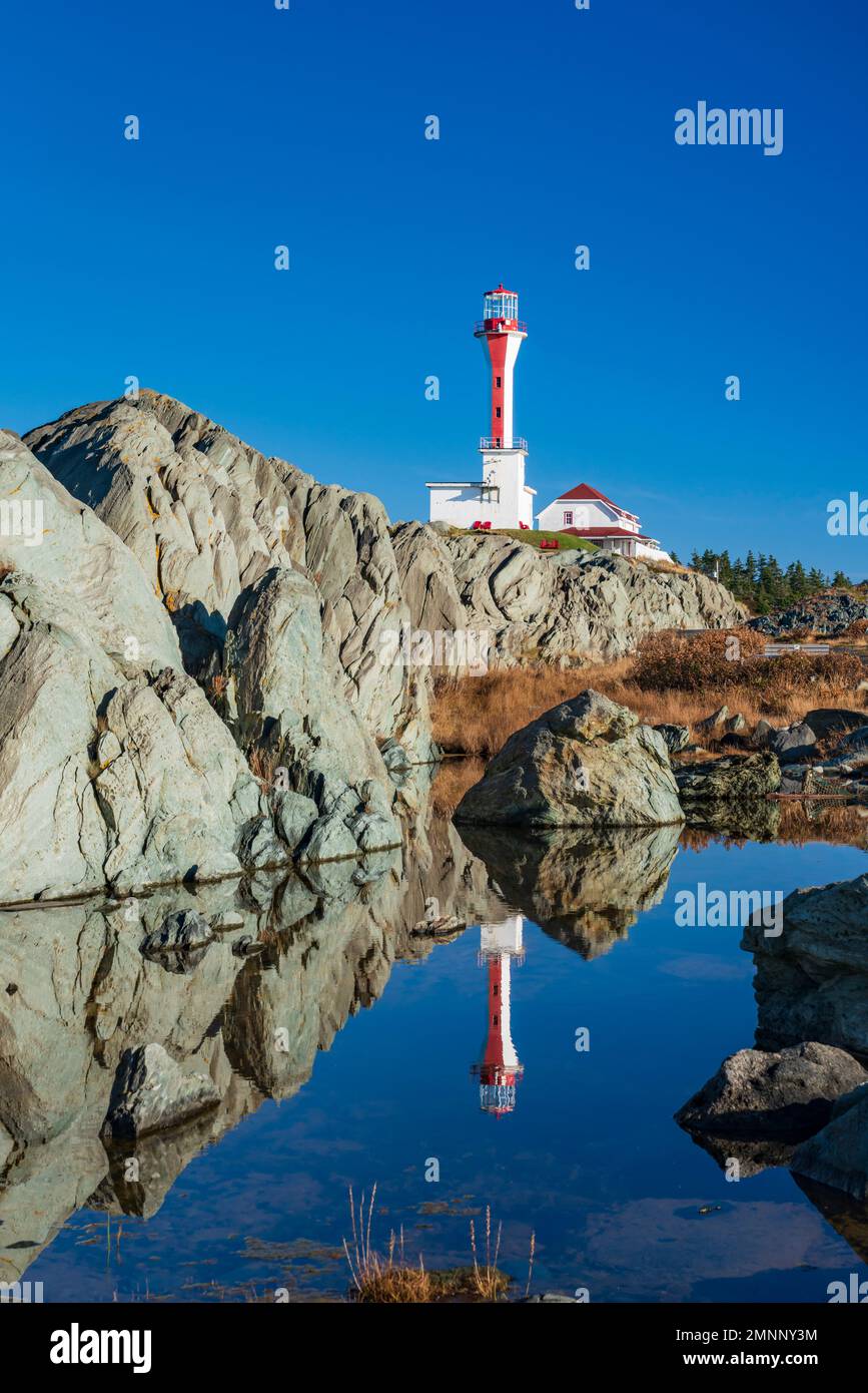 The Cape Forchu Lighthouse near Yarmouth, Nova Scotia, Canada Stock ...